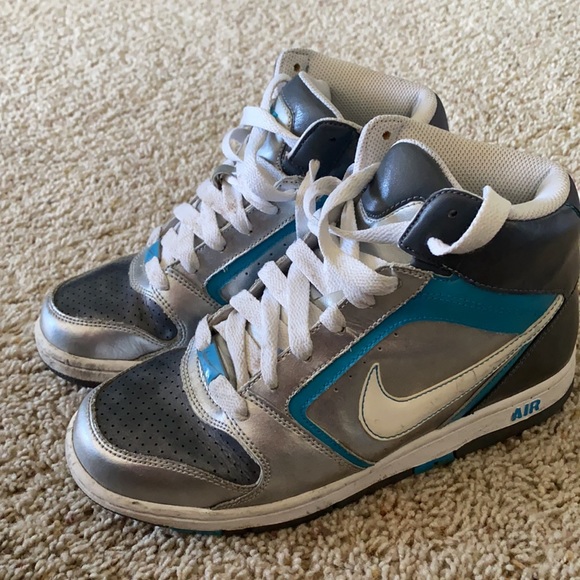 Nike | Shoes | Vintage Blue And Silver Nike Airforces | Poshmark
